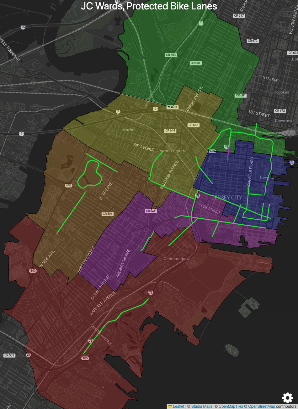 JC Wards, Protected Bike Lanes